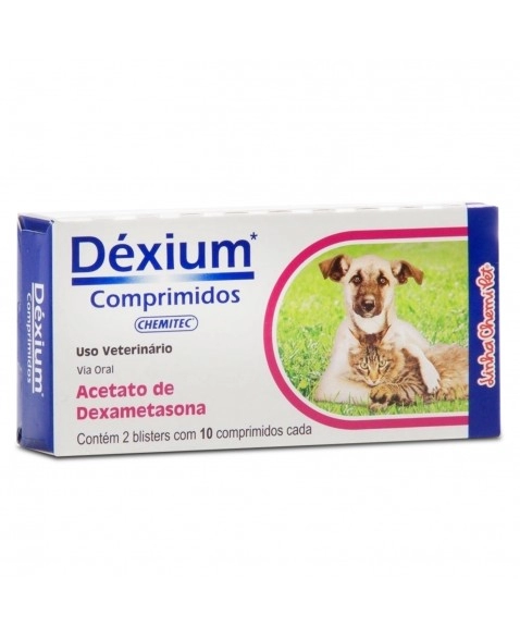Dexium Anti-inflamatório Cães Gatos 20 Comprimidos | VETSHOP