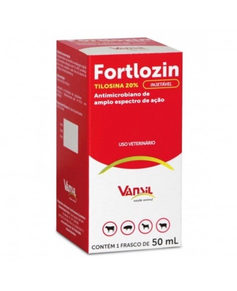 Fortlozin Tilosina 20% Antimicrobiano Injetável 50ml Vansil | VETSHOP