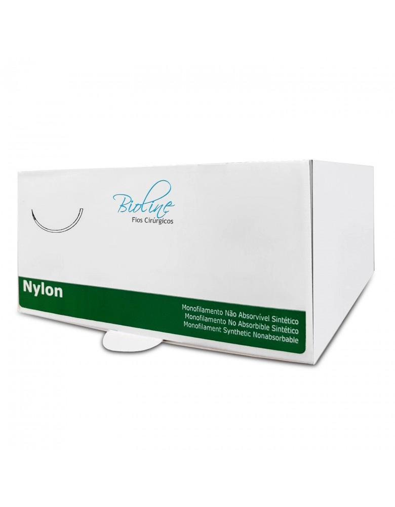 Fio Sutura Nylon 10-0 Agulha 3-3/8 0,65cm e 20cm | VETSHOP Fio Sutura Nylon 10-0 Agulha 3-3/8 0,65cm e 20cm | VETSHOP