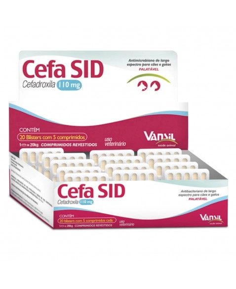 Cefa SID 110mg Antimicrobiano 100 Comprimidos Vansil | VETSHOP