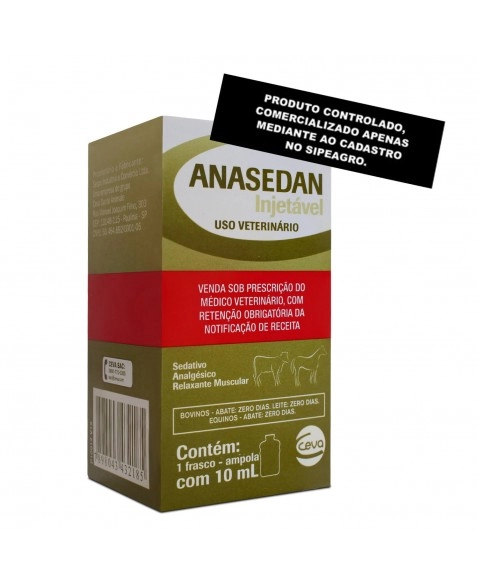 Anasedan Sedativo Injetável 10ml Xilazina 2% Ceva | VETSHOP