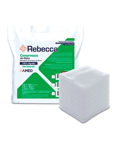 Compressa de Gaze 13 Fios Com 300 Unidades Rebecca América