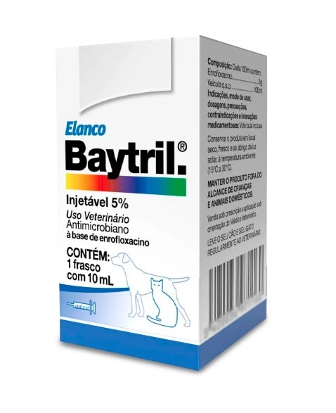 Baytril Injetável 5% para Cães e Gatos 10ml Elanco| VETSHOP
